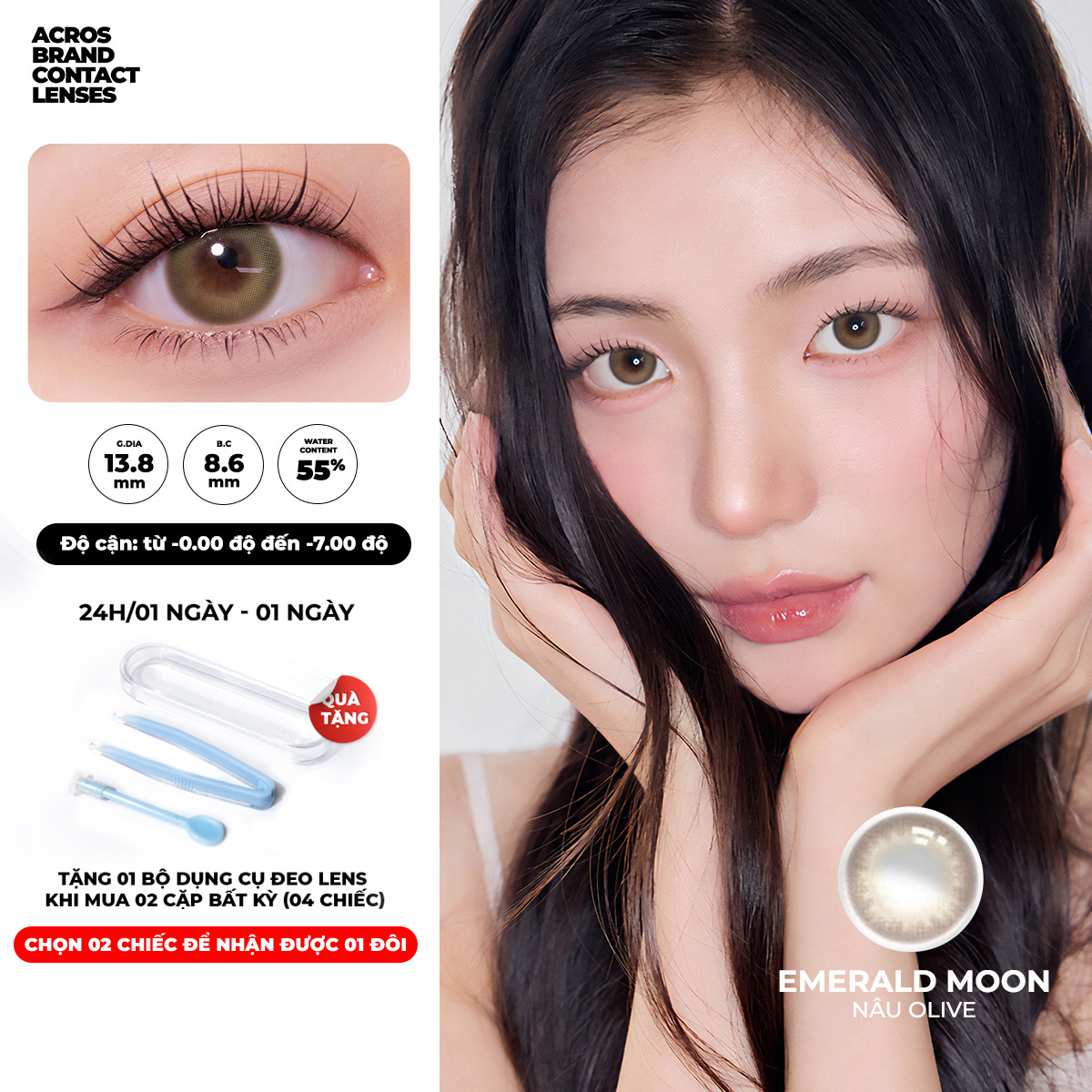 Emerald Moon | Kính áp tròng 1 ngày ACROS cho người cận thị - an toàn ...