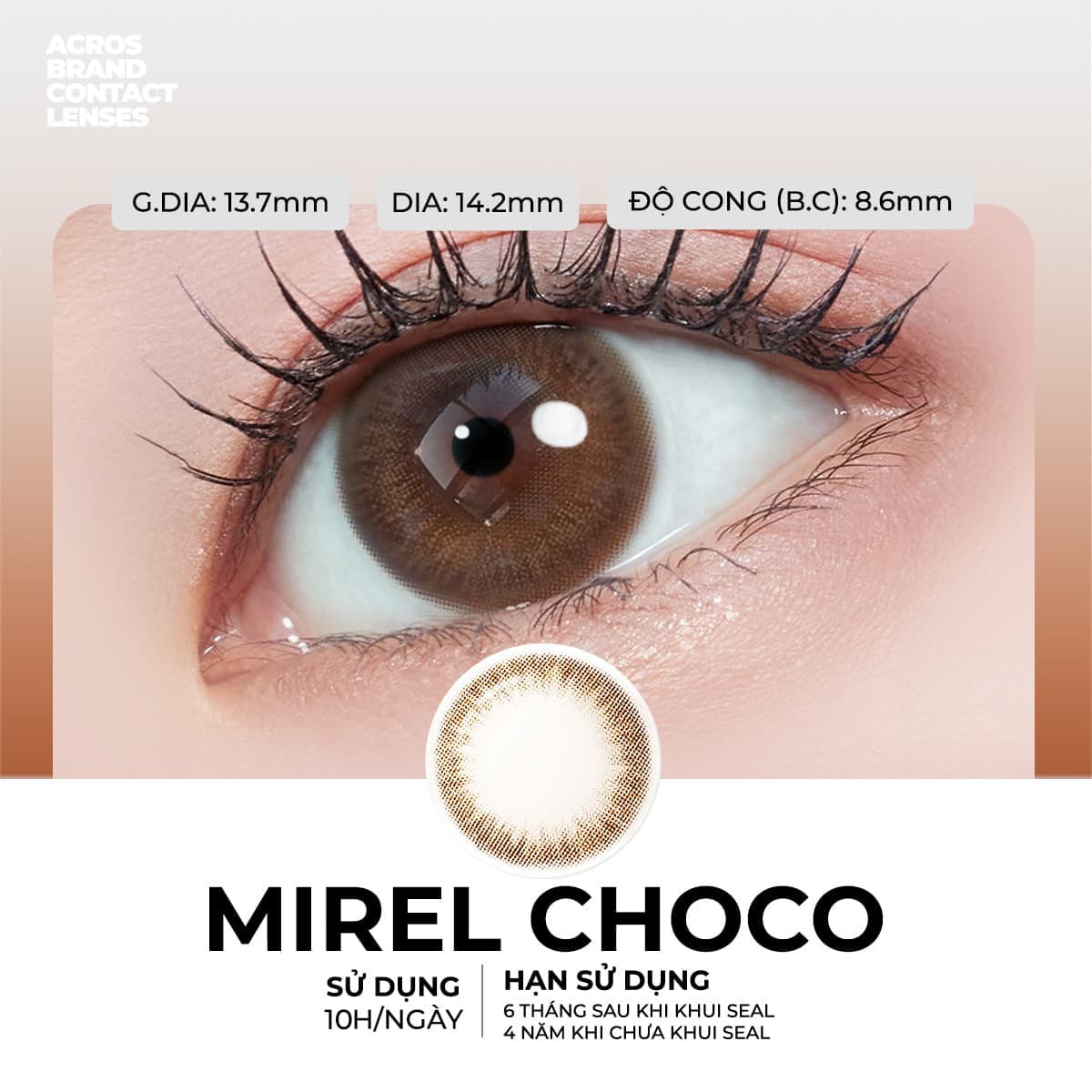 Mirel Choco | Kính áp tròng ACROS cho người cận thị - an toàn, tự nhiên, chống khô mắt