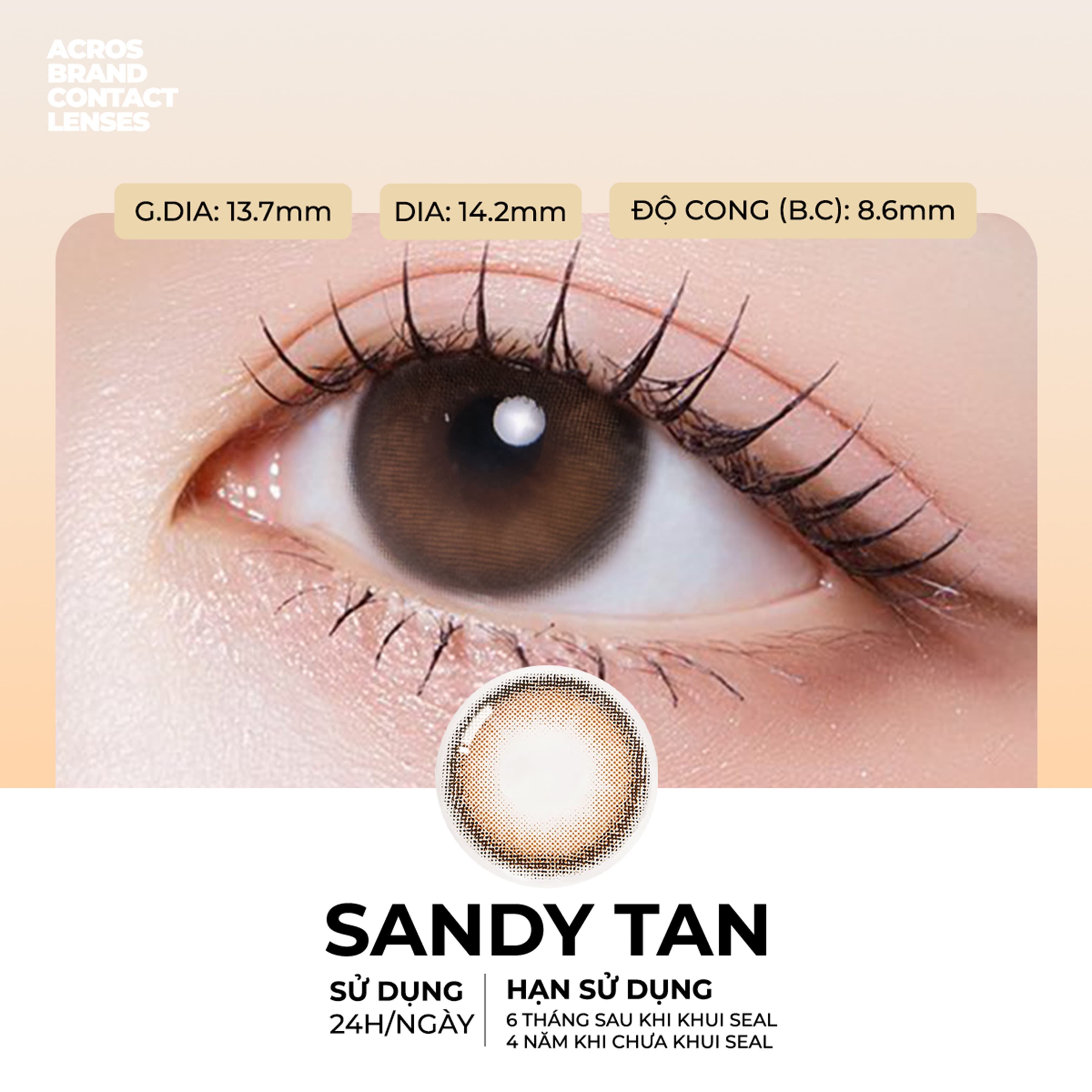 Sandy Tan | Kính áp tròng ACROS cho người cận thị - an toàn, tự nhiên ...