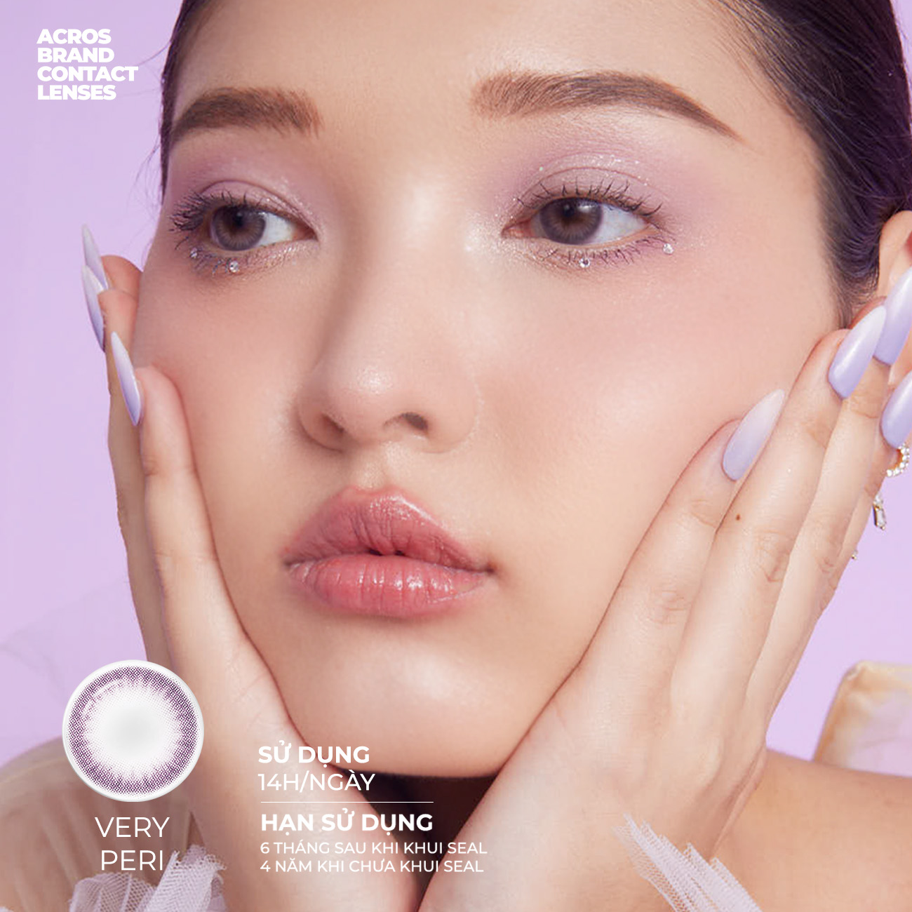 Very Peri | Kính áp tròng ACROS cho người cận thị - an toàn, tự nhiên, chống khô mắt