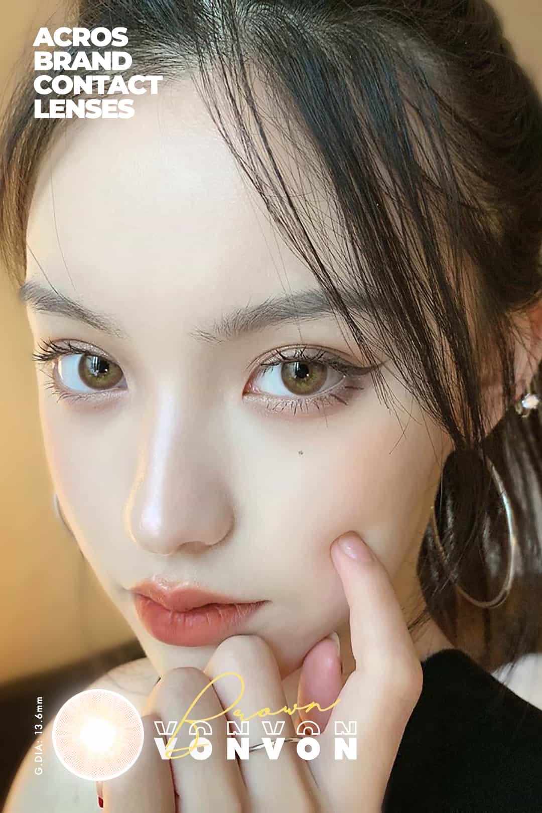 Vonvon Brown | Kính áp tròng cho người cận thị - an toàn, tự nhiên, chống khô mắt